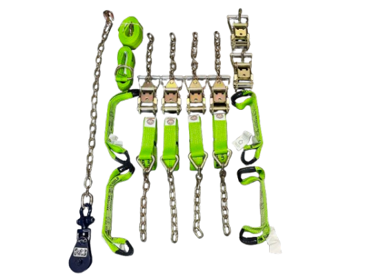 Standard Rollback Tie Down Kit with 2 Ton Snatch Block with Chain and ...